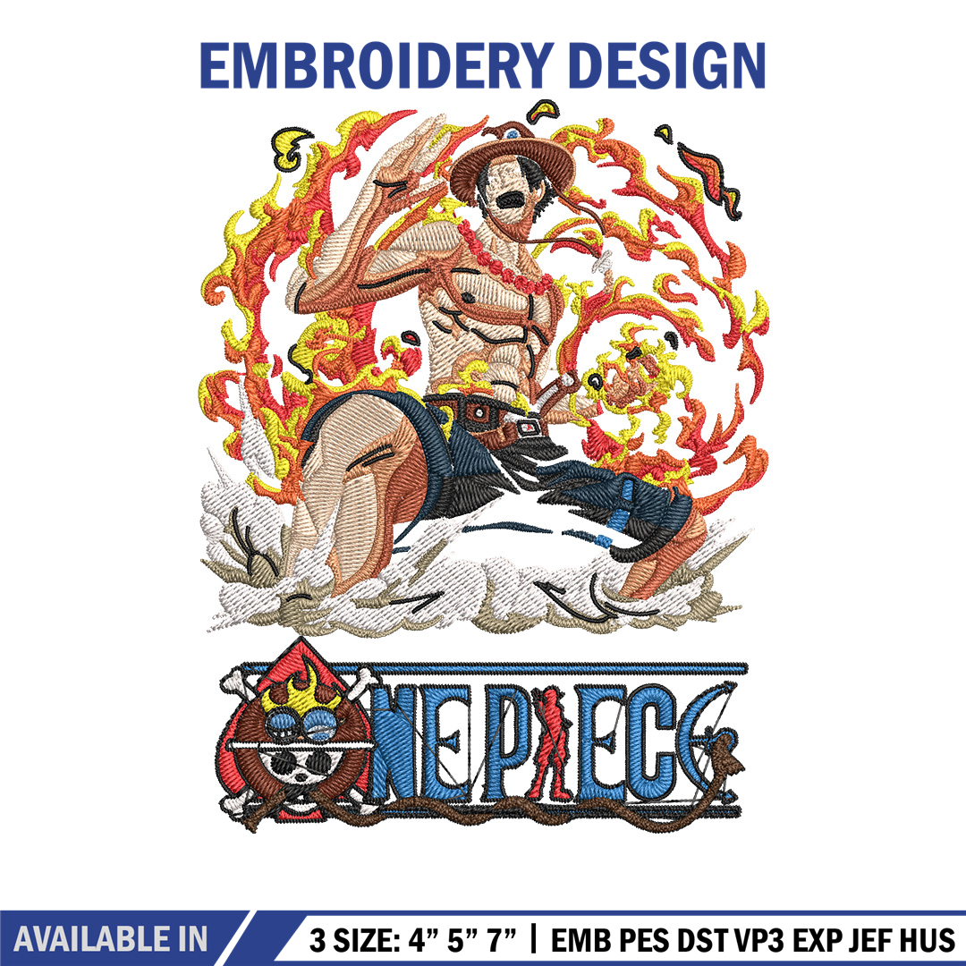 Ace Poster Embroidery Design,One piece Embroidery, Embroider | Inspire ...