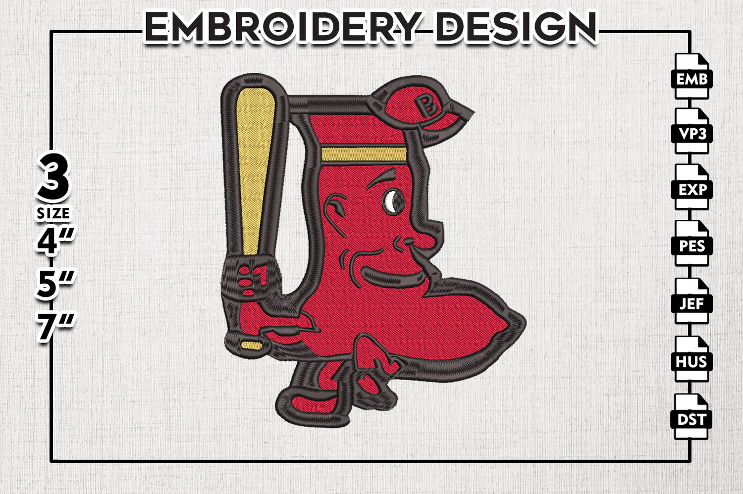 Boston Red Sox MLB Funny Sox Logo Emb Files, MLB Boston Red | Inspire ...
