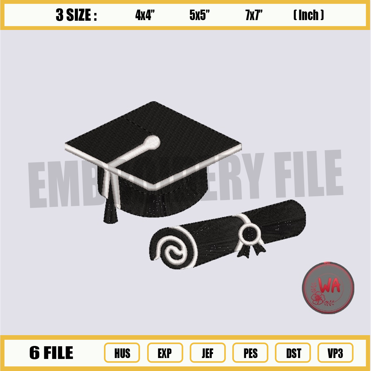 Graduation Embroidery Design, Graduation Machine Embroidery - Inspire ...