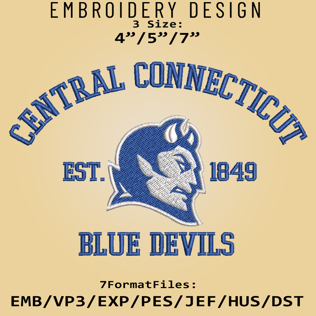 Central Connecticut Blue Devils embroidery design, NCAA Logo | Inspire ...