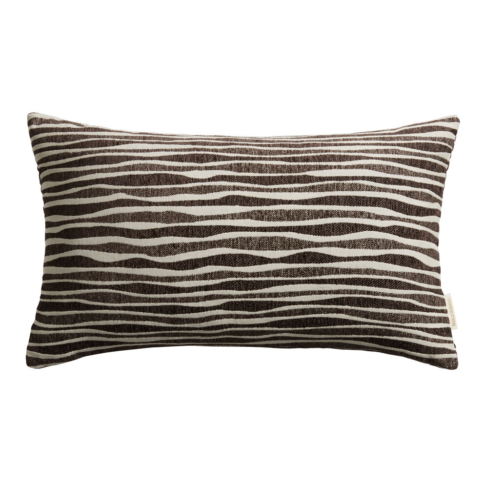 Chenille Wavy Lines Lumbar Pillow | Inspire Uplift