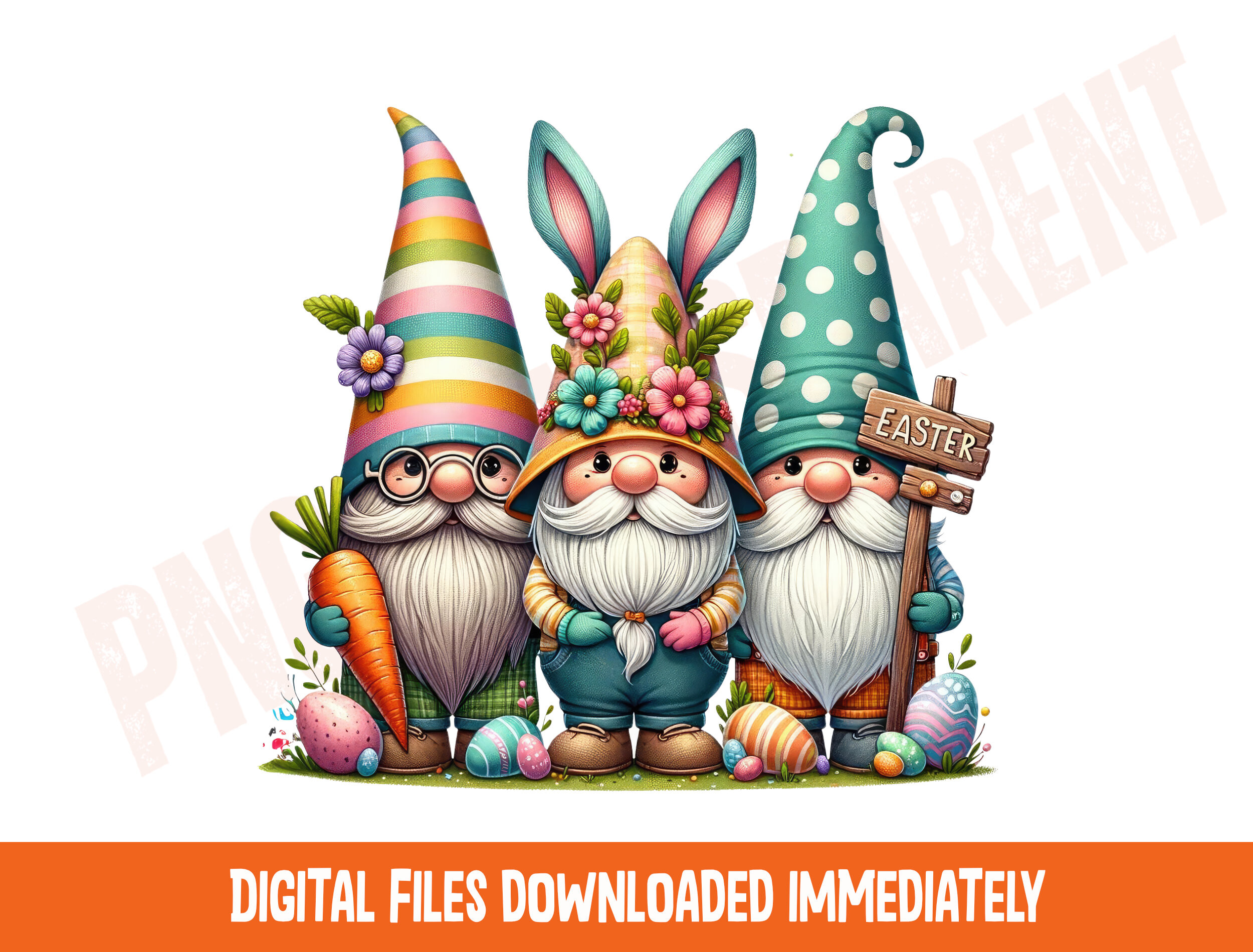 Easter Gnome clipart bundle, Garden clipart, Spring gnome pn - Inspire ...