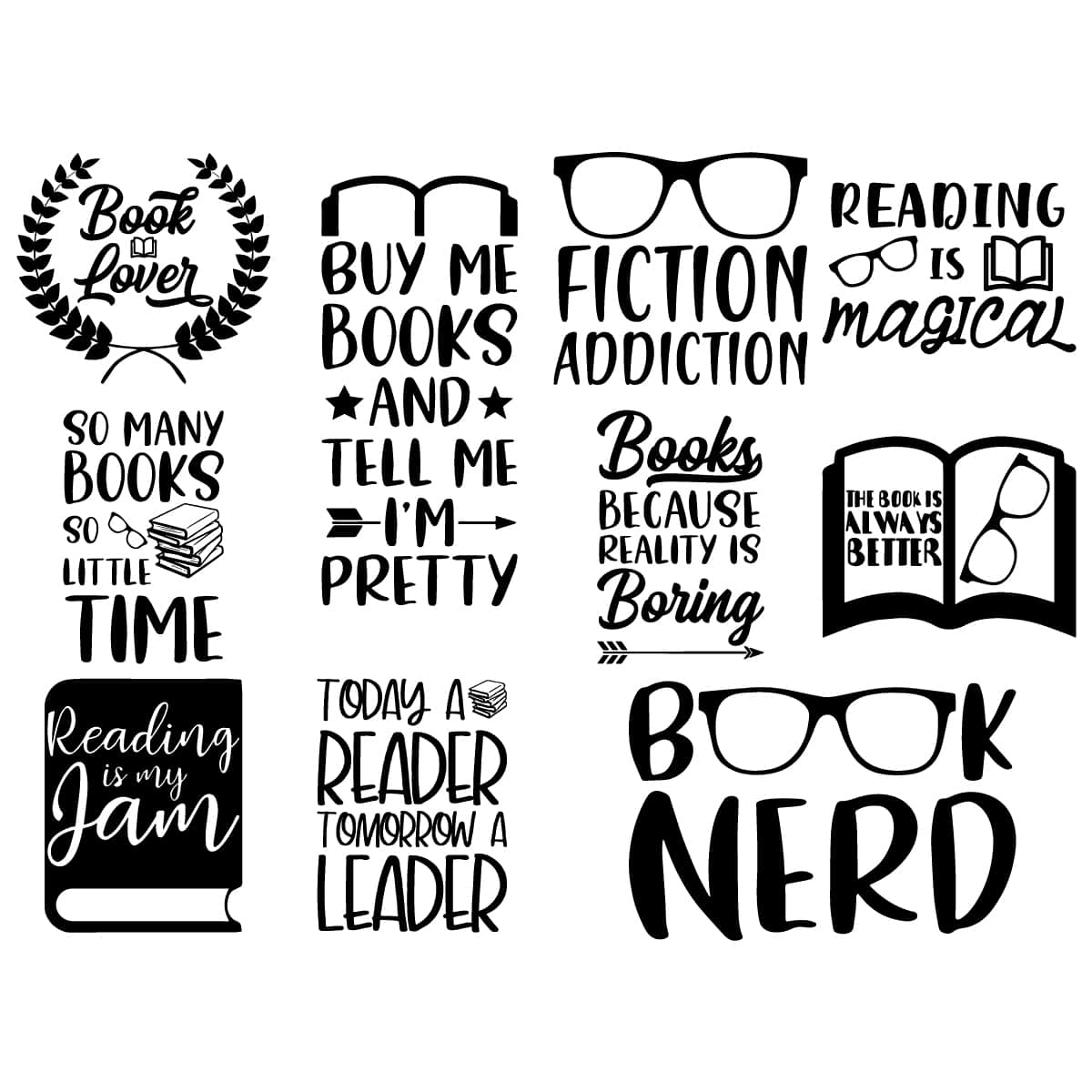 Reading SVG Bundle Reading Quotes Book Lover SVG Book SVG Li | Inspire ...