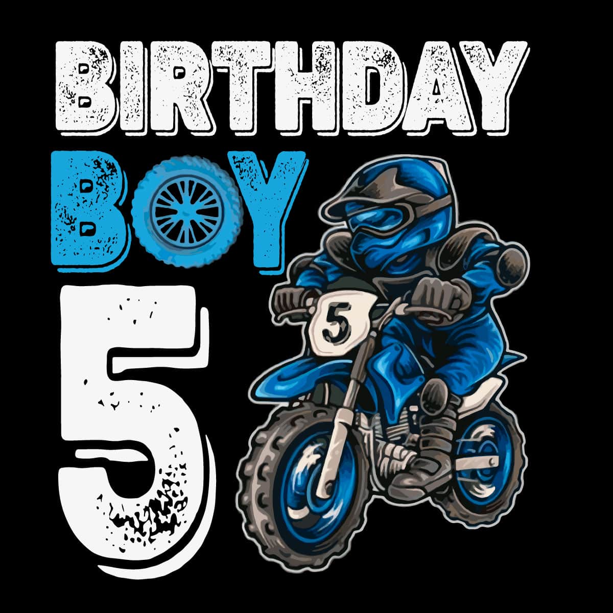 Kids Motocross Mx 5th SVG 5 Years Old Dirt Bike Birthday Par | Inspire ...