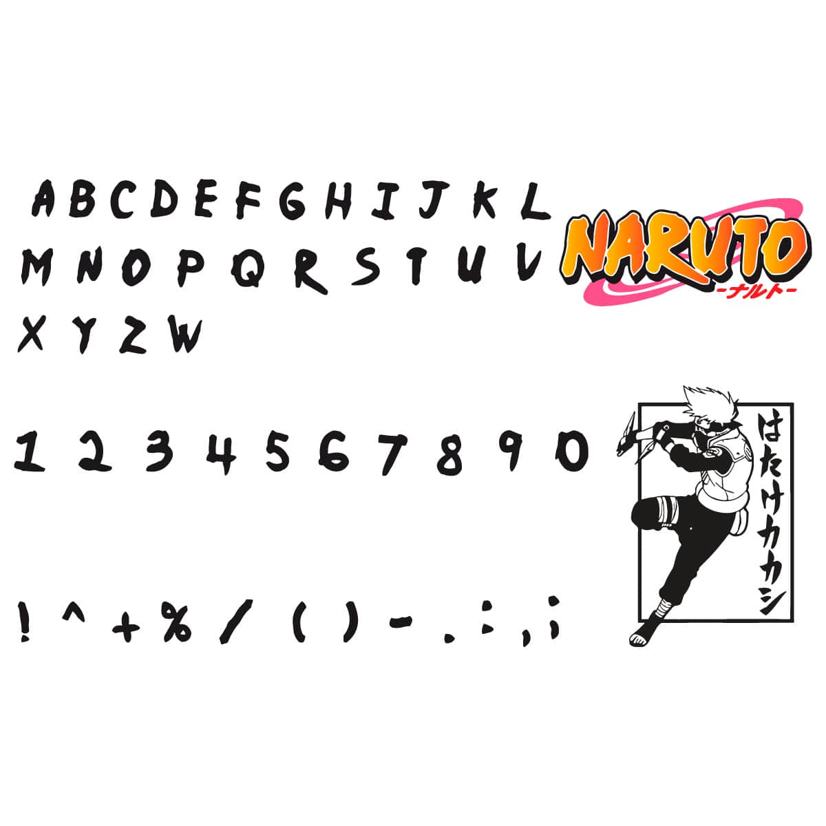 Naruto Alphabet SVG Naruto SVG Naruto Font Naruto Vector Ani | Inspire ...