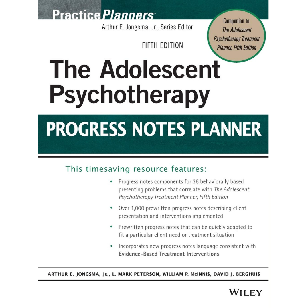 The Adolescent Psychotherapy Progress Notes Planner Practice | Inspire ...