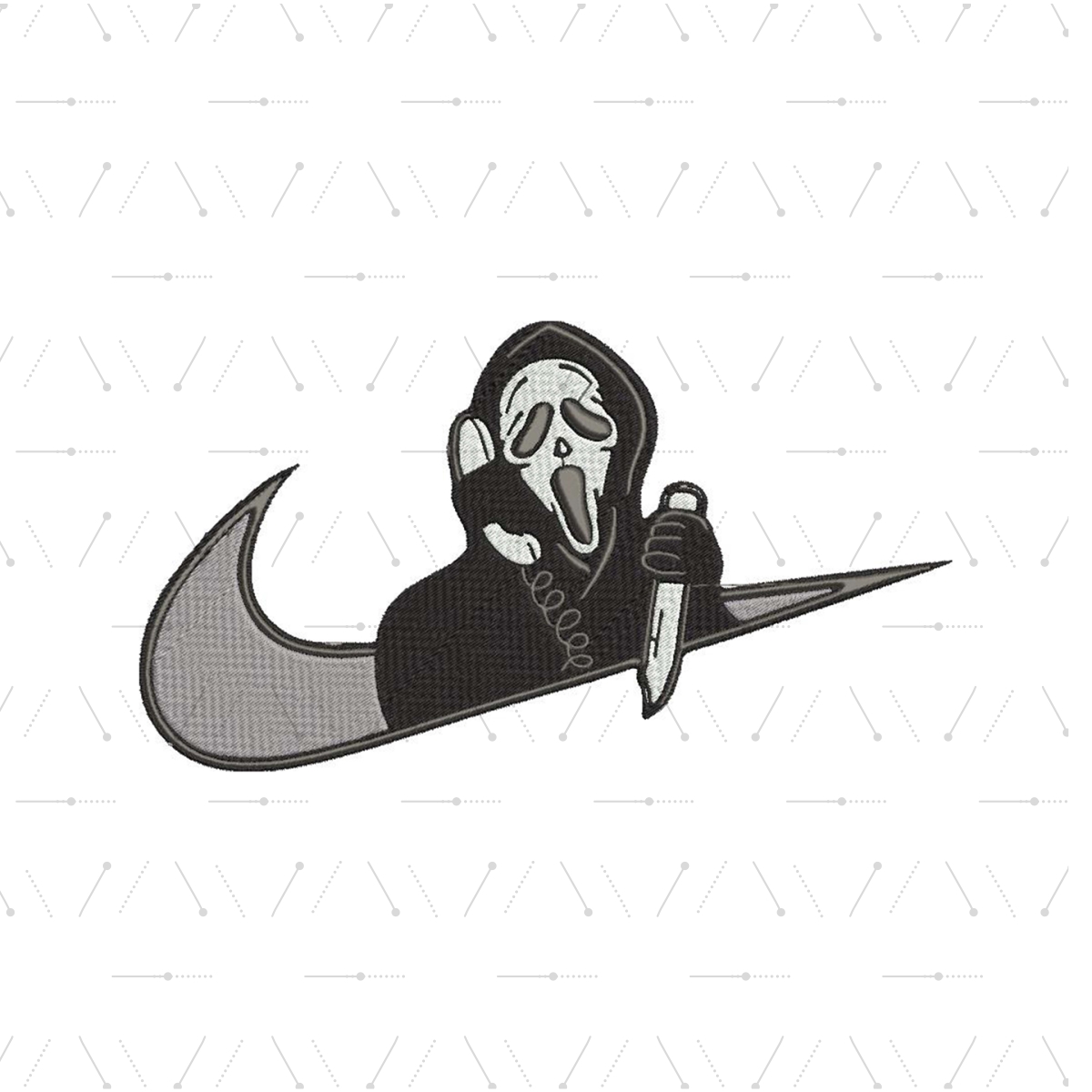 Nike x Scream Ghost Face Embroidery Machine Designs Png | Inspire Uplift