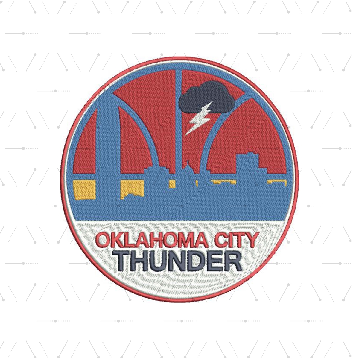 Oklahoma City Thunder logo embroidery design,NBA embroidery, | Inspire ...
