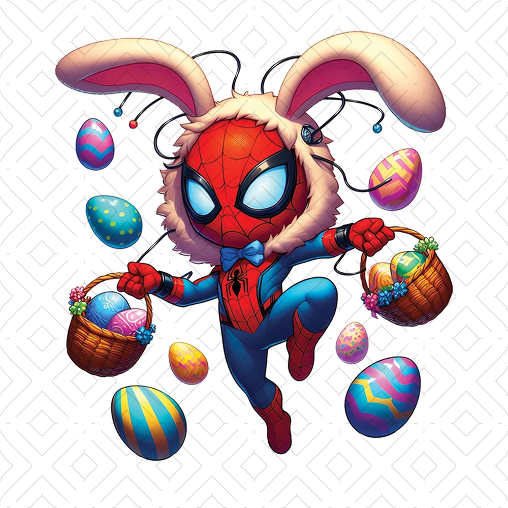 Superhero Chibi Bunny Spiderman Easter PNG - Inspire Uplift