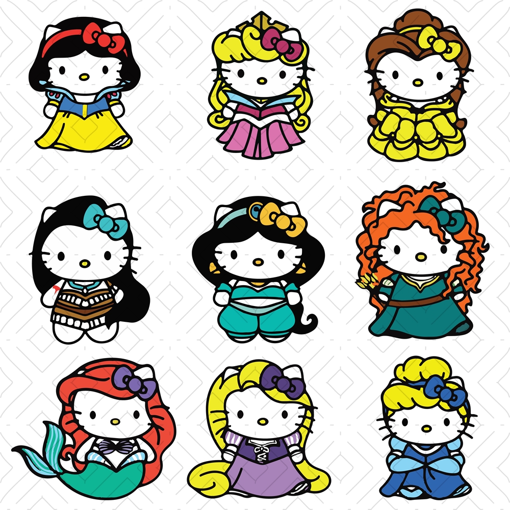 Hello Kitty Disney Princess Svg, Hello Kitty Svg, Ariel Svg, | Inspire ...