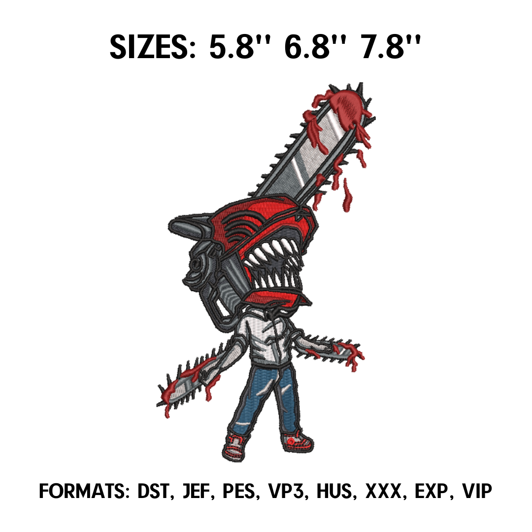 Chainsaw Man Embroidery Design File, Chainsaw man Anime Embr | Inspire ...