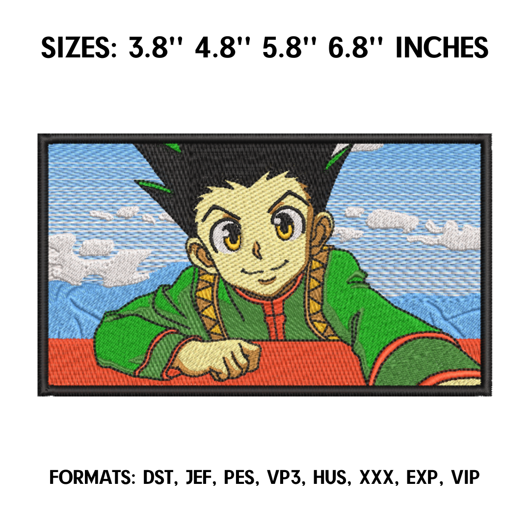 Freecss Gon Embroidery Design File, Hunter x Hunter Anime Em | Inspire ...