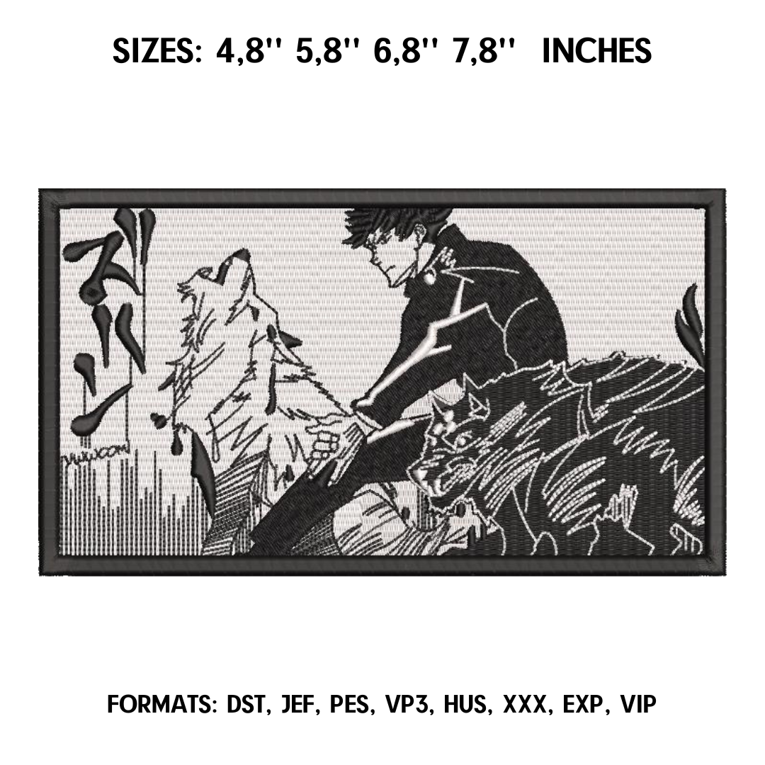 Fushiguro Megumi Jujutsu KaisenAnime Embroidery Design File - Inspire ...