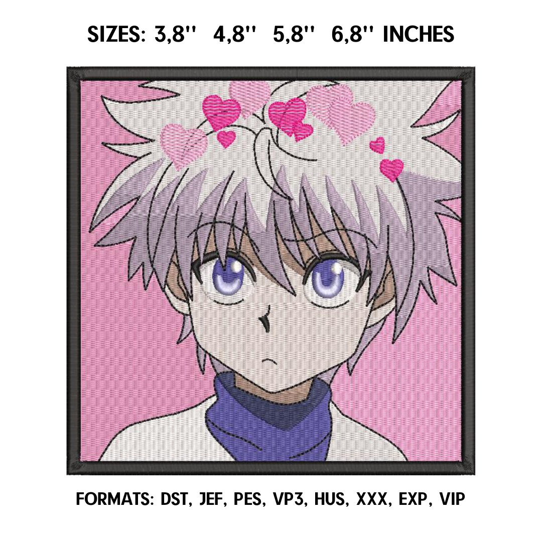 Killua Zoldyck Embroidery Design File Hunter x Hunter Anime | Inspire ...