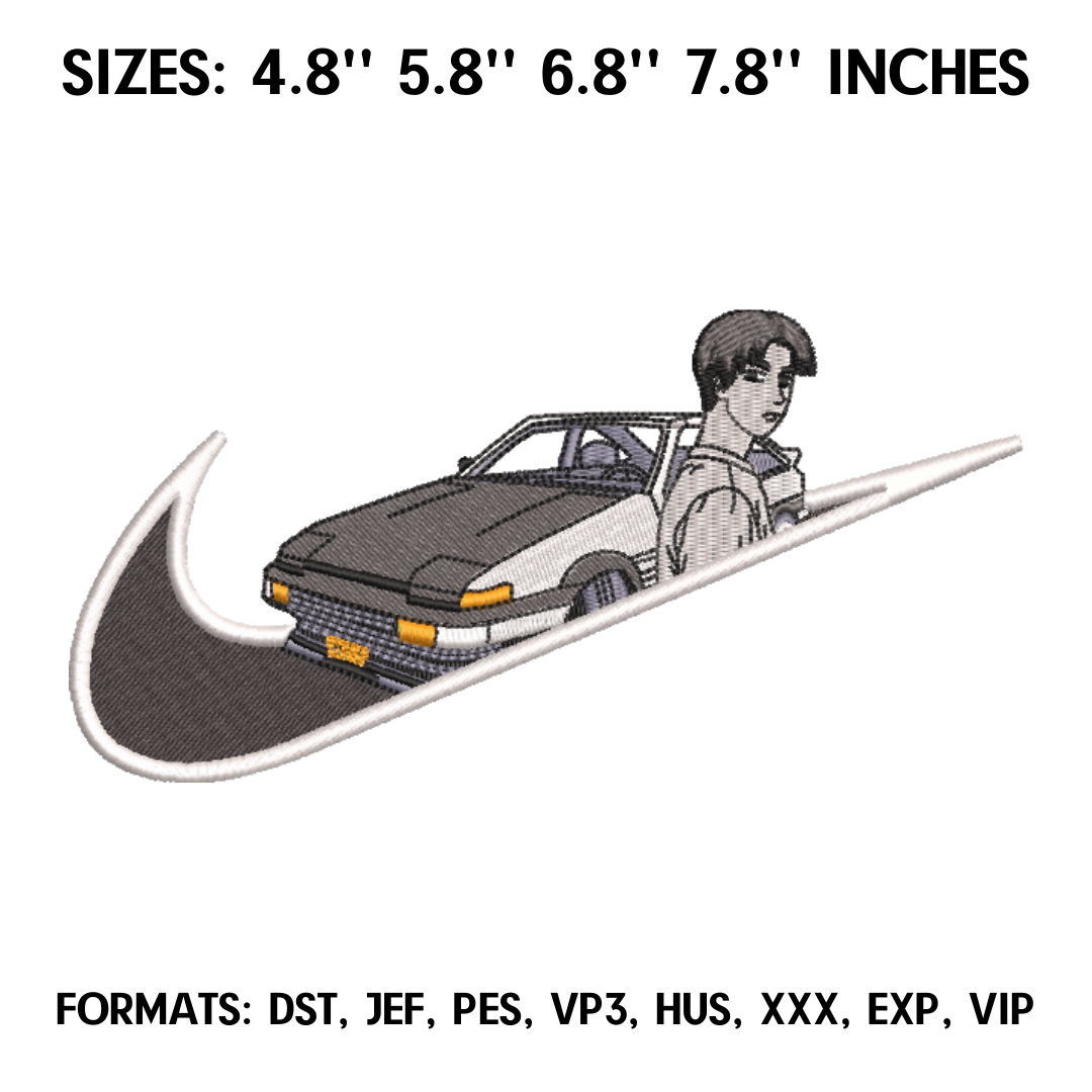 Nike Initial D Embroidery Design File, Initial D Anime Embro | Inspire ...