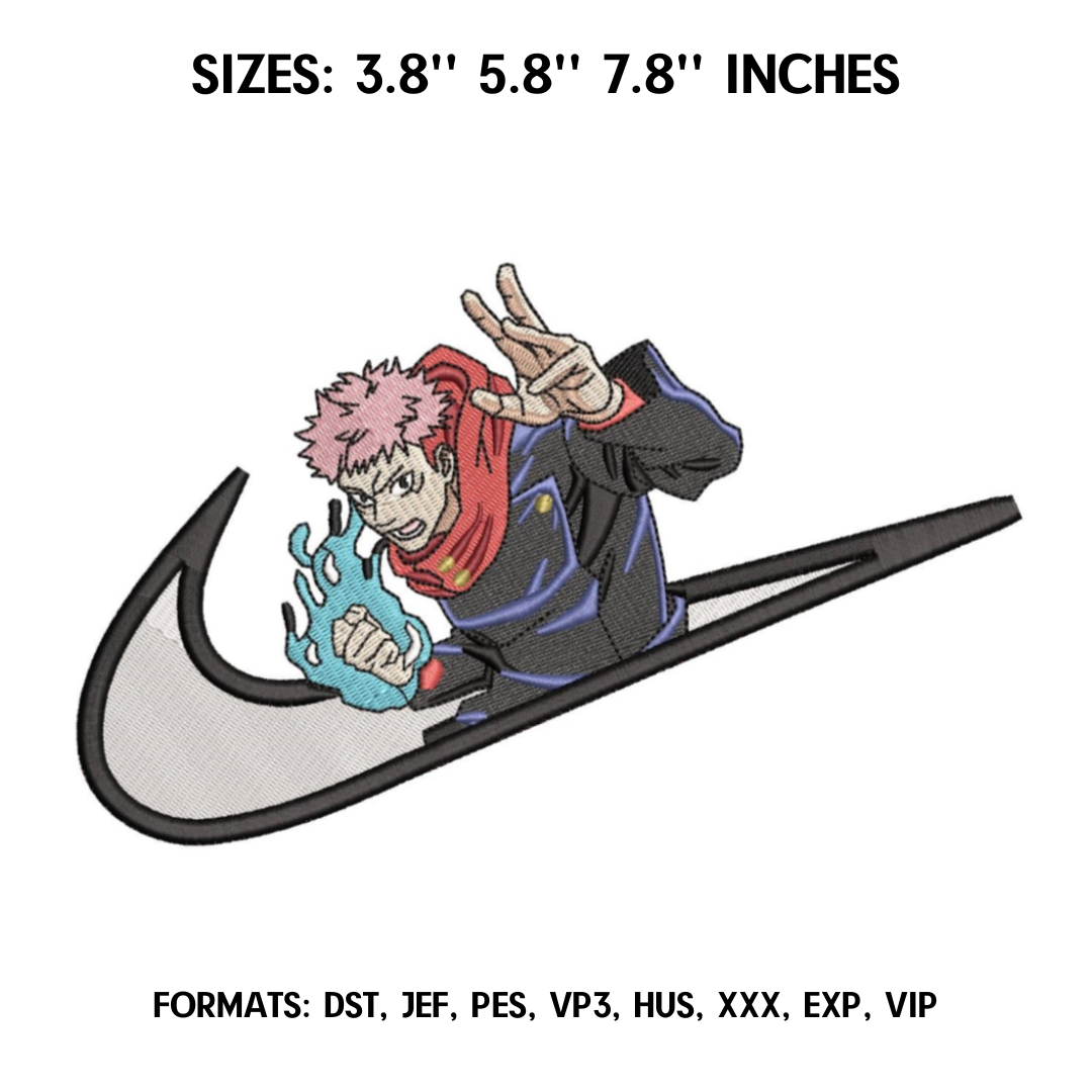 Nike Itadori Embroidery design file pes. Anime embroidery pa | Inspire ...