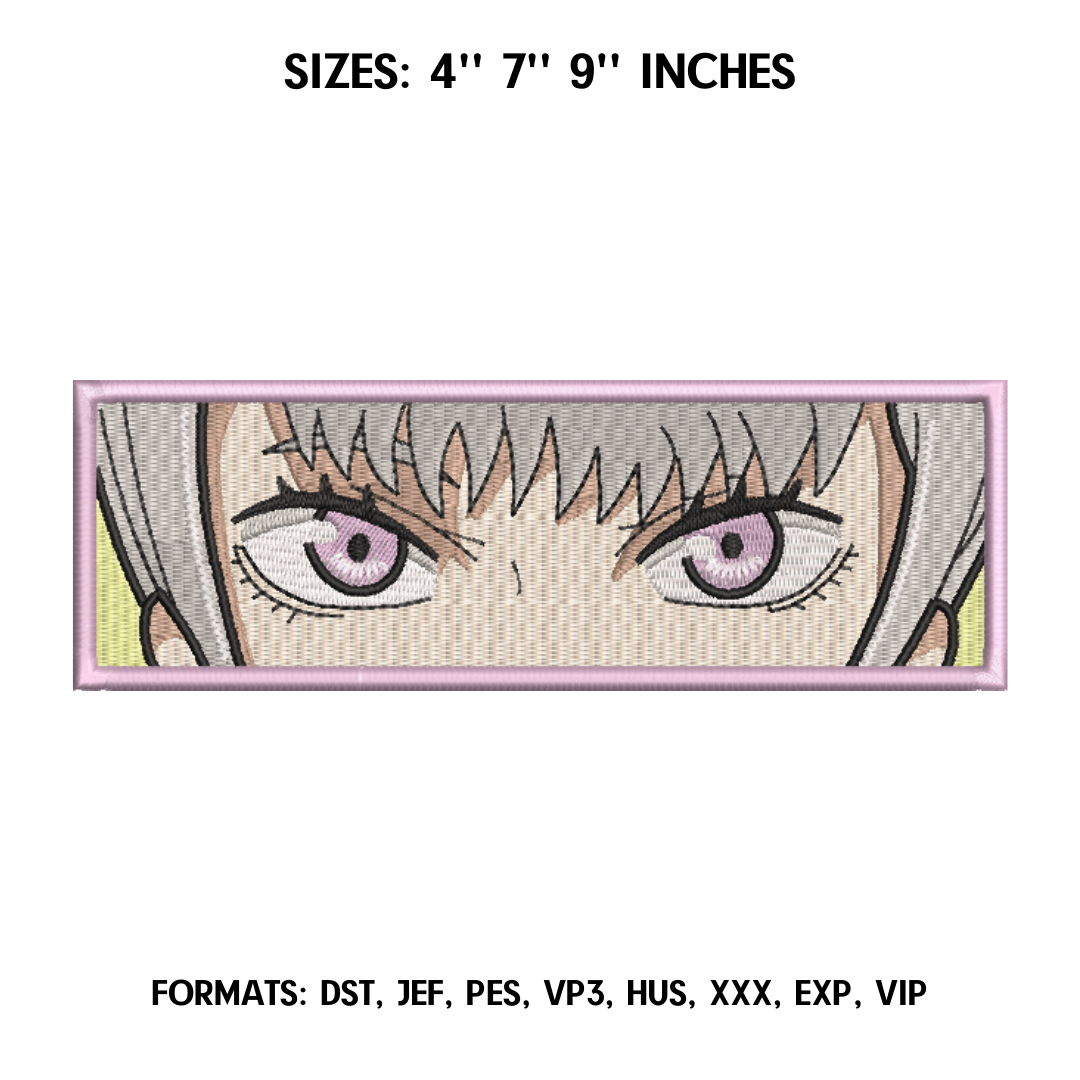 Noelle Eyes Embroidery Design File, Black Clover Anime Embro - Inspire ...