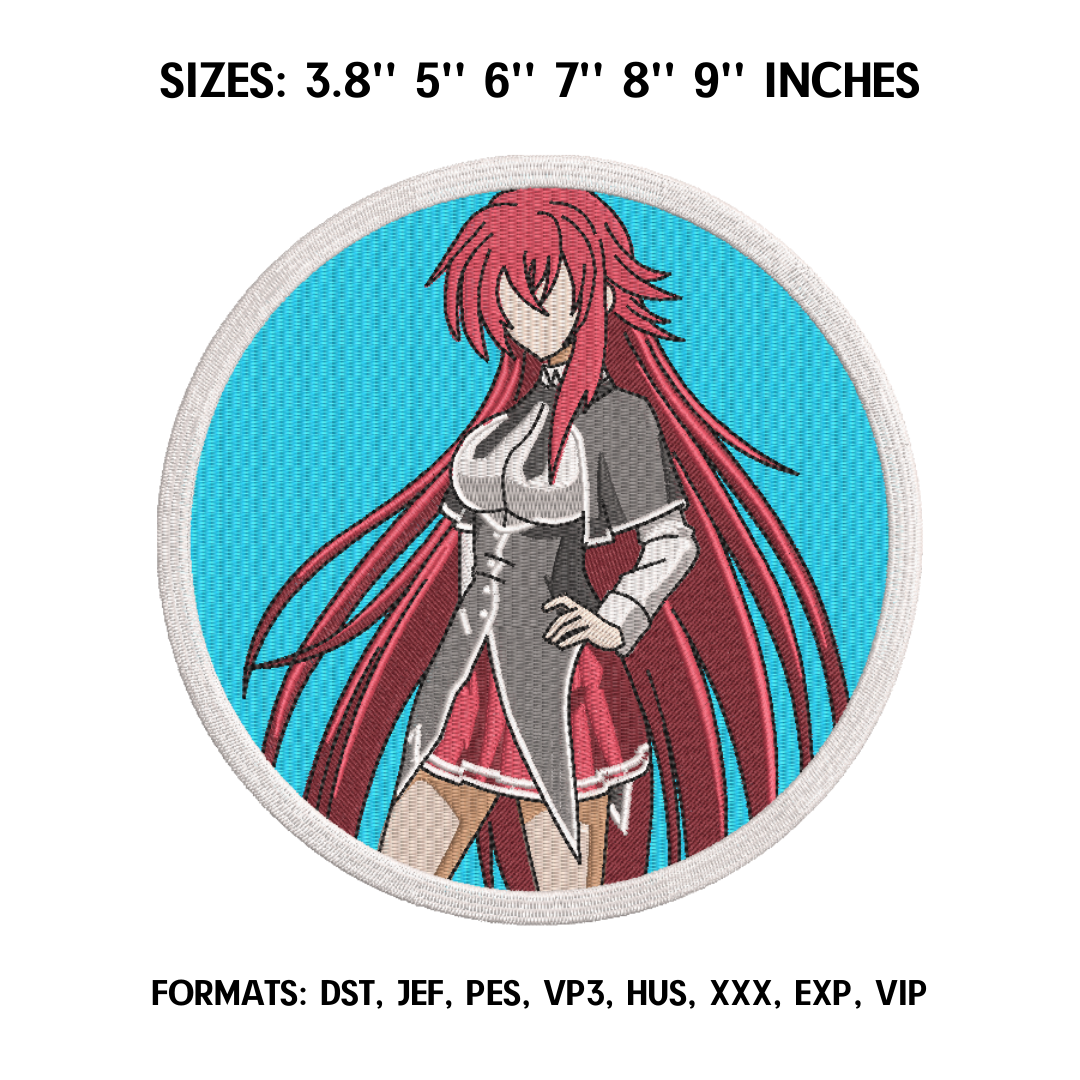 Rias Gremory Embroidery Design File, High School DxD Anime E | Inspire ...