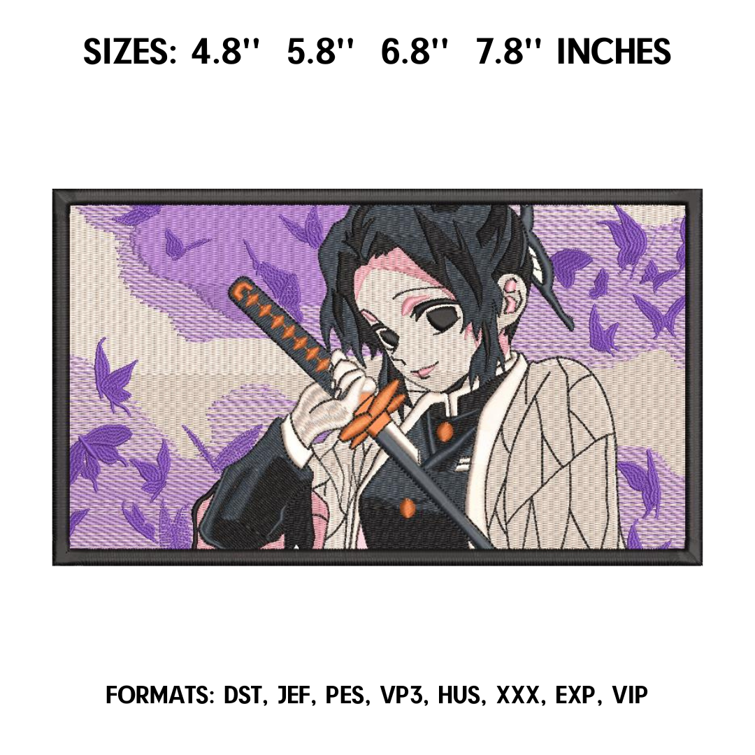 Shinobu Kocho Embroidery Design File Kimetsu no yaiba Anime - Inspire ...