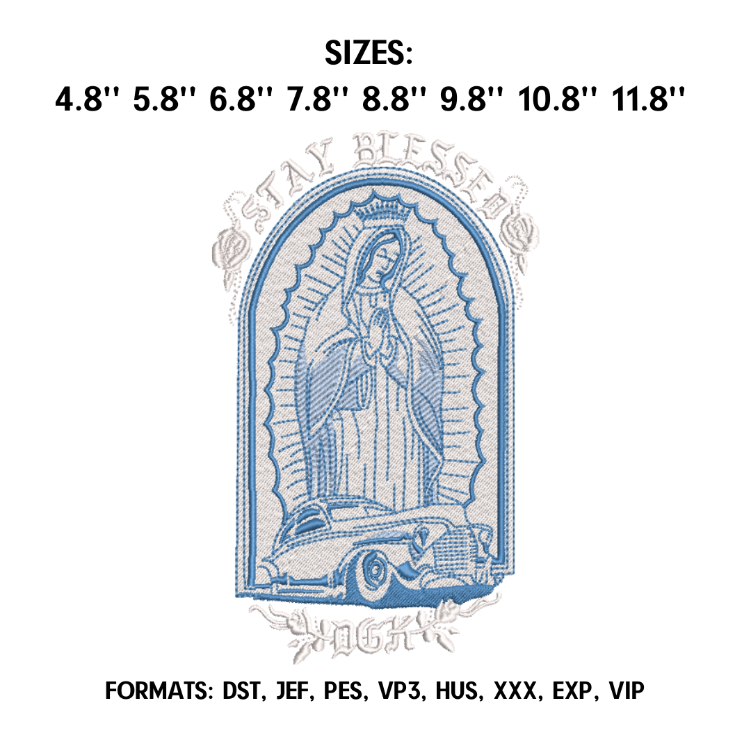 Stay Blessed Embroidery Design File, Religion Embroidery Des | Inspire ...