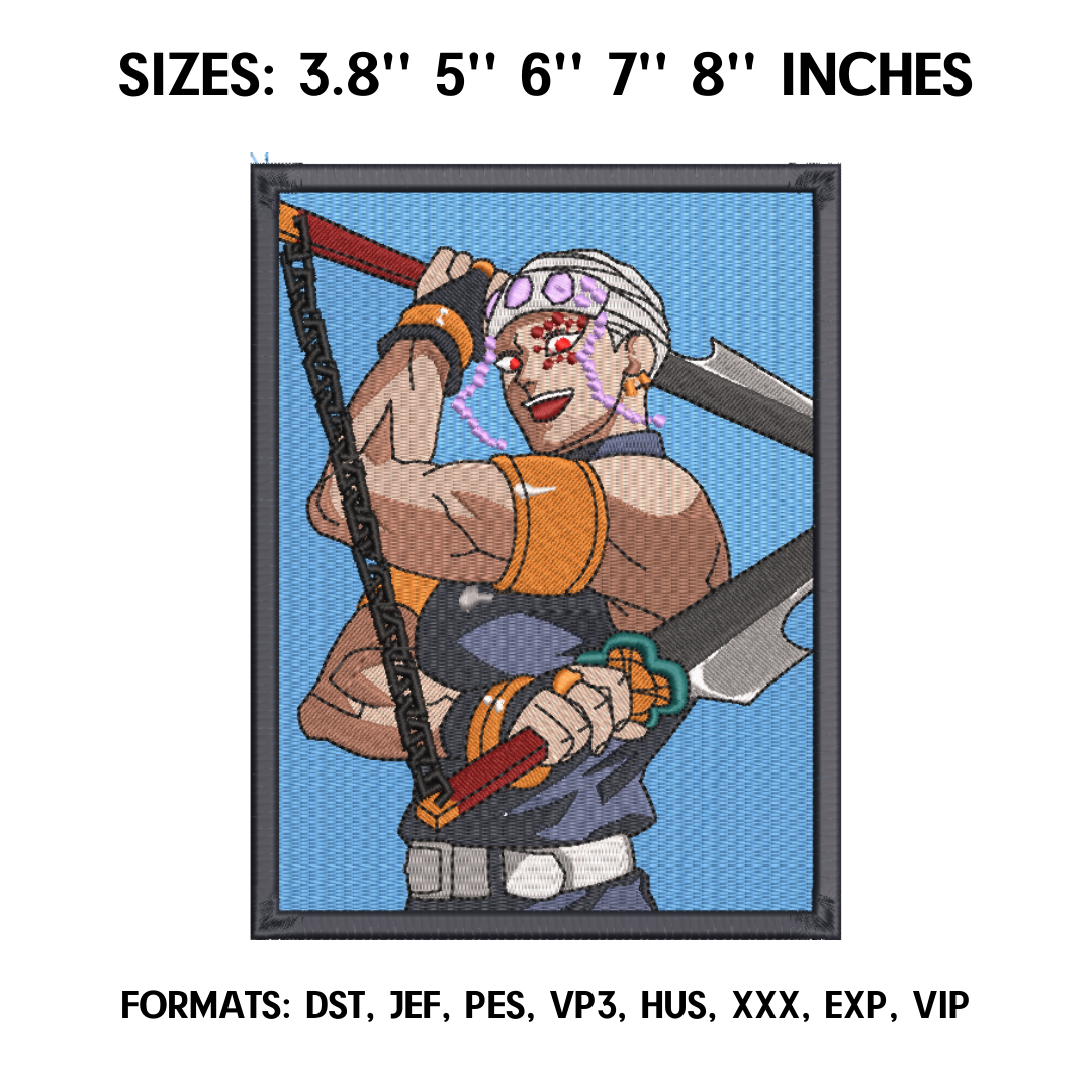 Tengen Uzui Embroidery Design File, Kimetsu no yaiba Anime E | Inspire ...