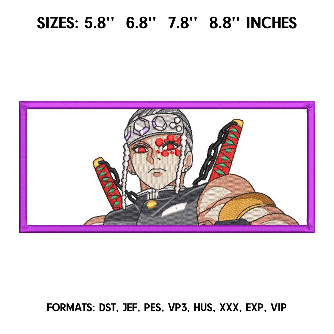 Tengen Uzui Embroidery Design File, Kimetsu no yaiba Anime E | Inspire ...