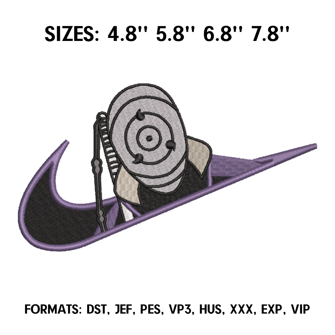 Uchiha Obito Mask Embroidery Design File, Naruto Anime Embro | Inspire ...