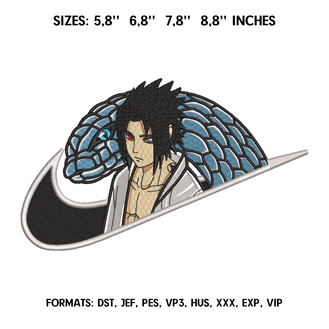 Uchiha Sasuke Embroidery Design File Naruto Anime Embroider - Inspire ...