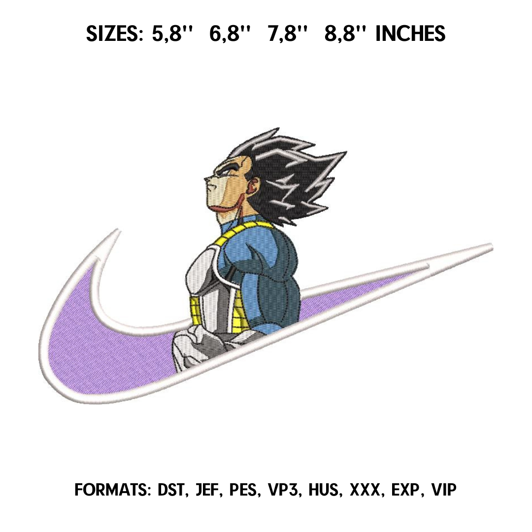 Vegeta Embroidery Design File Dragon Ball Anime Embroidery | Inspire Uplift