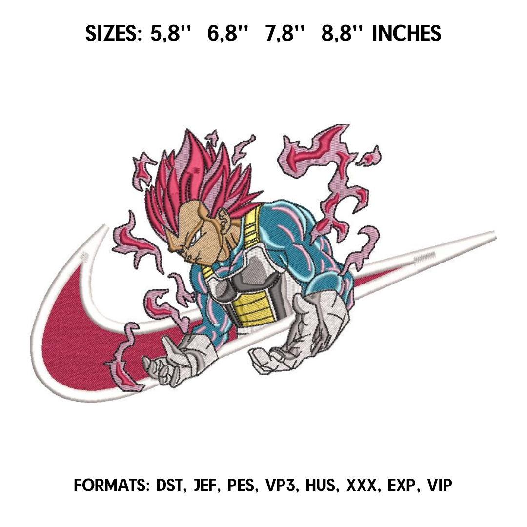 Vegeta Ultra Ego Form Embroidery Design File Dragon Ball An - Inspire ...