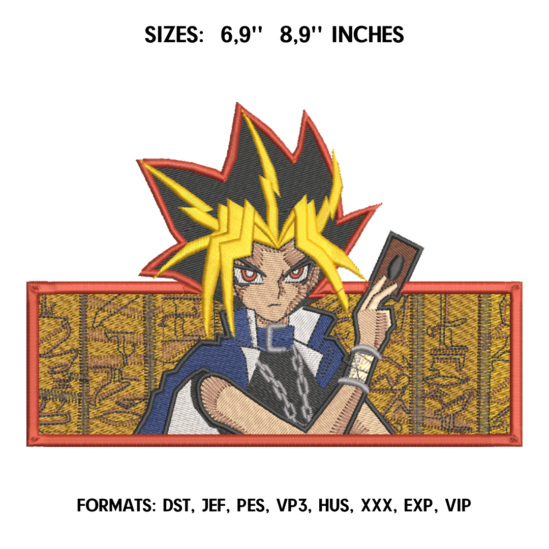 Yugi Muto Embroidery Design File YuGiOh Yu-Gi-Oh Anime Embr | Inspire ...