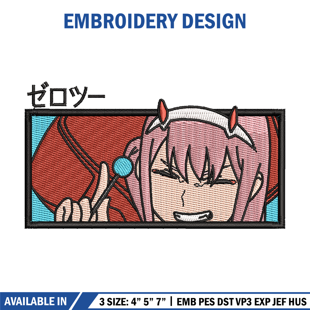 Zero two box embroidery design, Zero two embroidery, Anime d | Inspire ...