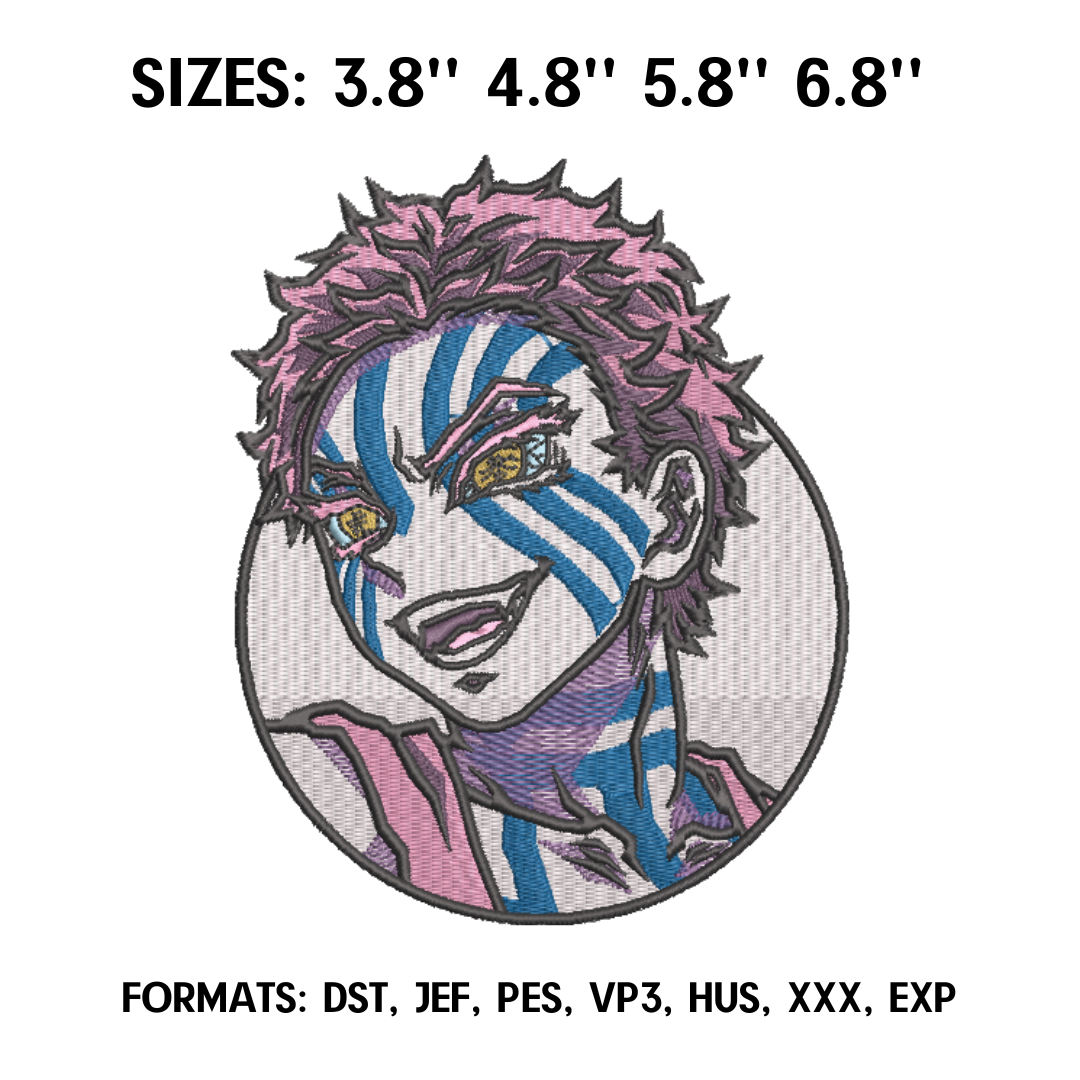 Akaza Embroidery Design File, Kimetsu no yaiba Anime Embroid - Inspire ...