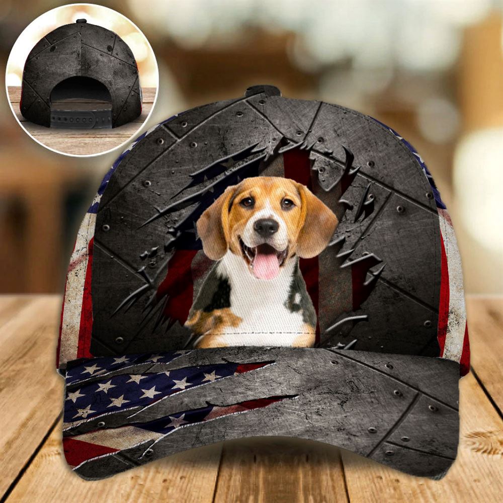 Beagle On The American Flag Cap Custom Photo, Classic Baseba | Inspire ...