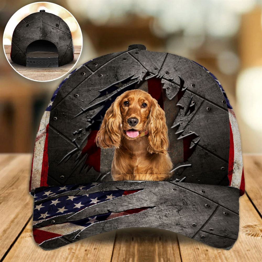 Cocker Spaniel On The American Flag Cap Custom Photo, Classi | Inspire ...