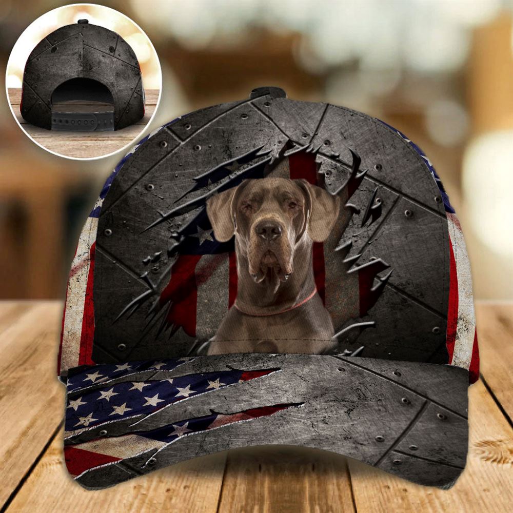 Great Dane On The American Flag Cap Custom Photo, Classic Ba | Inspire ...