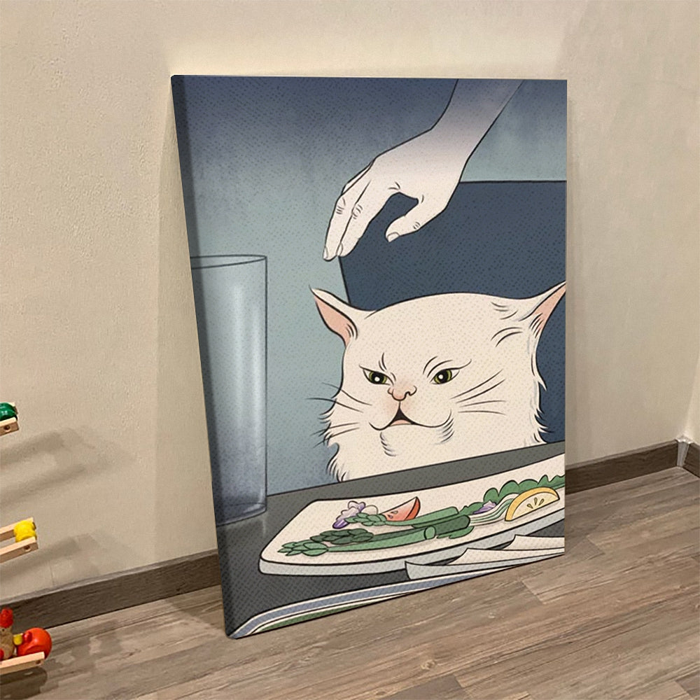 Cat Portrait Canvas, Woman Yelling At Cat Meme, Art Print Ca | Inspire ...