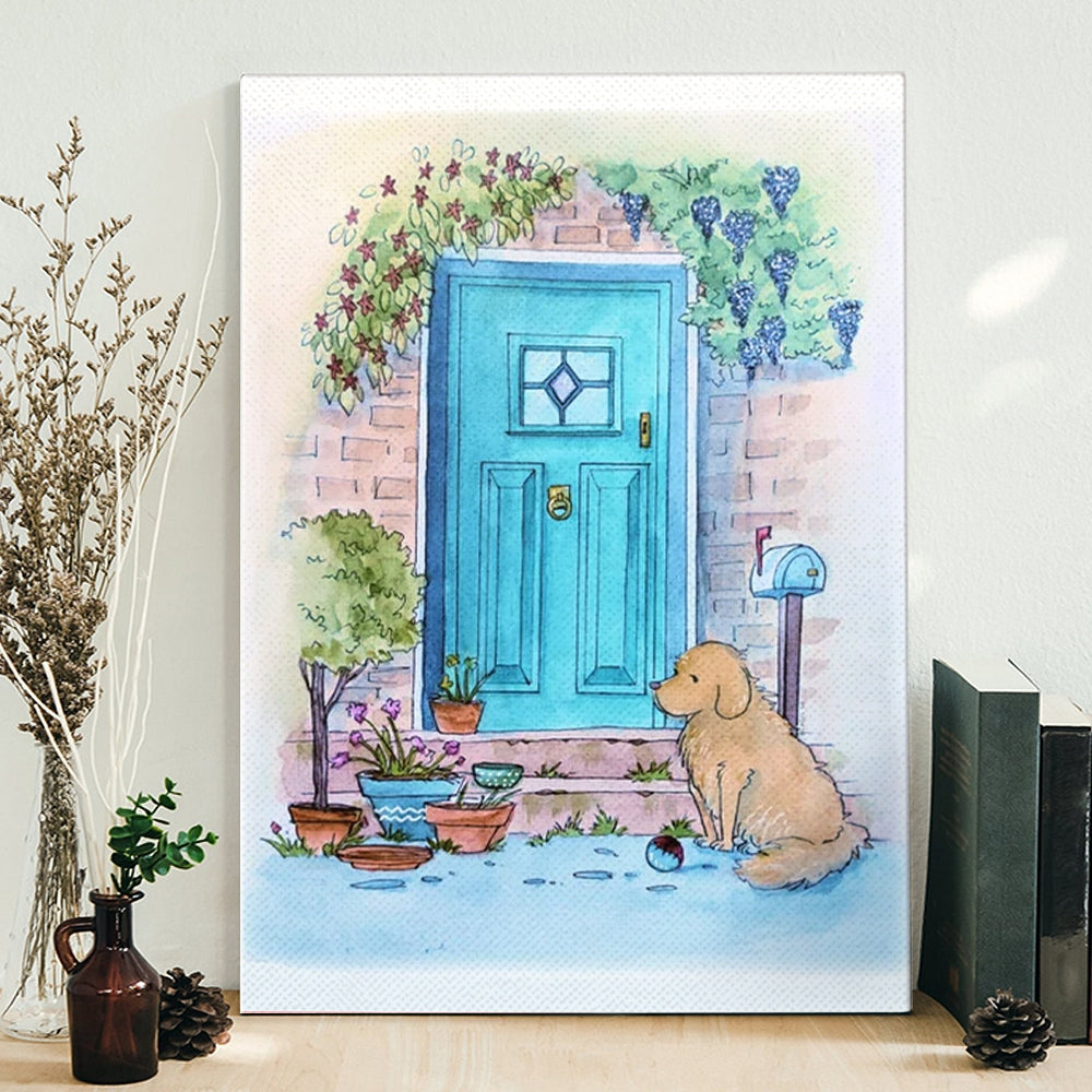 Dog Portrait Canvas, Waiting At The Door, Canvas With Dogs O | Inspire ...
