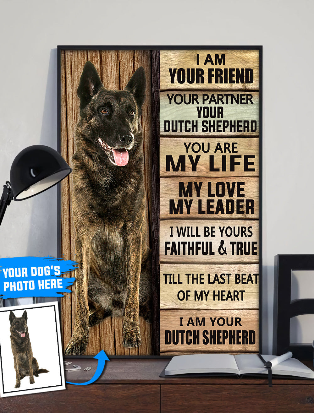 Dutch Shepherd Personalized Poster & Canvas, Dog Canvas Wall | Inspire ...