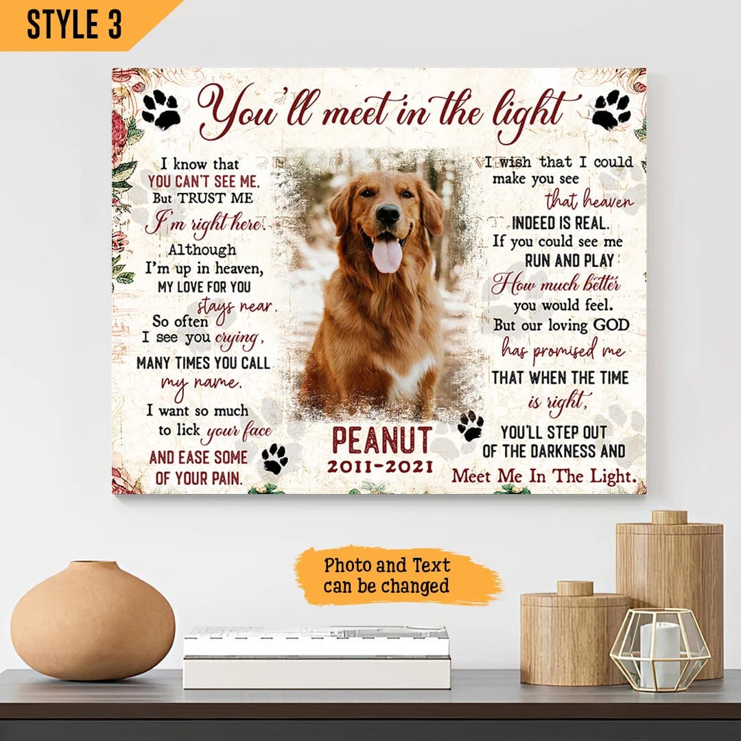 You'll Meet Me In The Light Dog Poem Printable Personalized | Inspire ...