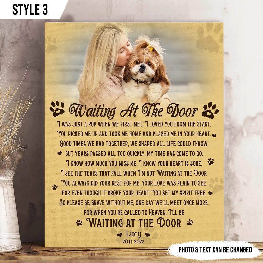 I'll Be Waiting At The Door Dog Poem Art On Personalized Can | Inspire ...