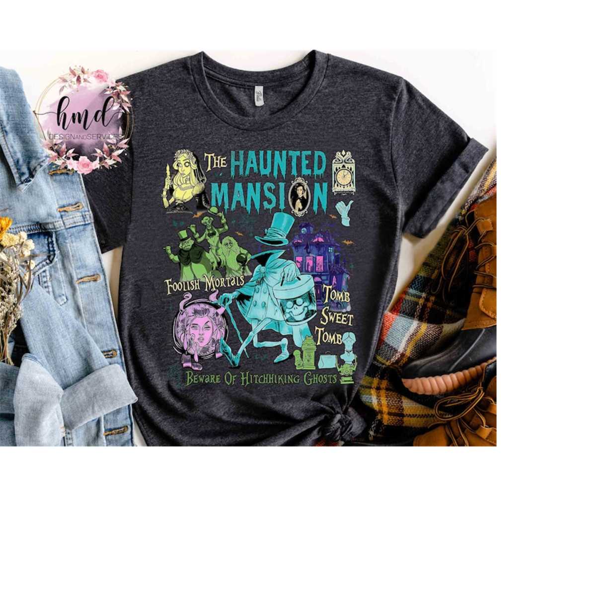 Disney Hitchhiking Ghosts Madame Leota Hatbox Ghost Shirt, H - Inspire ...