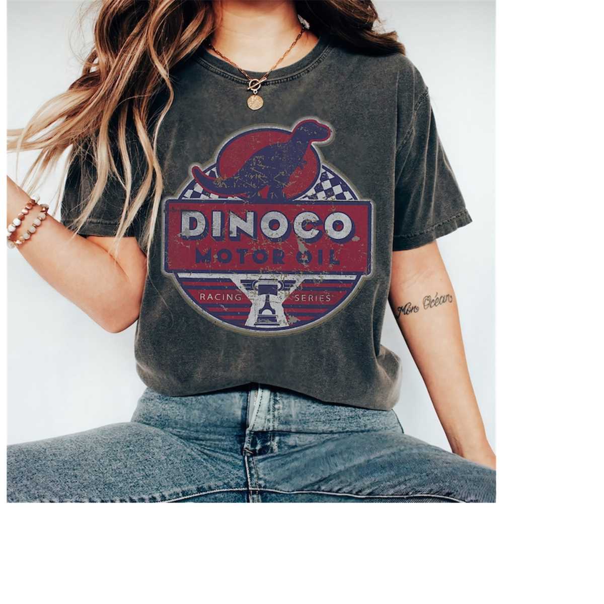 Disney Pixar Cars Dinoco Motor Oil Faded Sign T-Shirt, Walt | Inspire ...