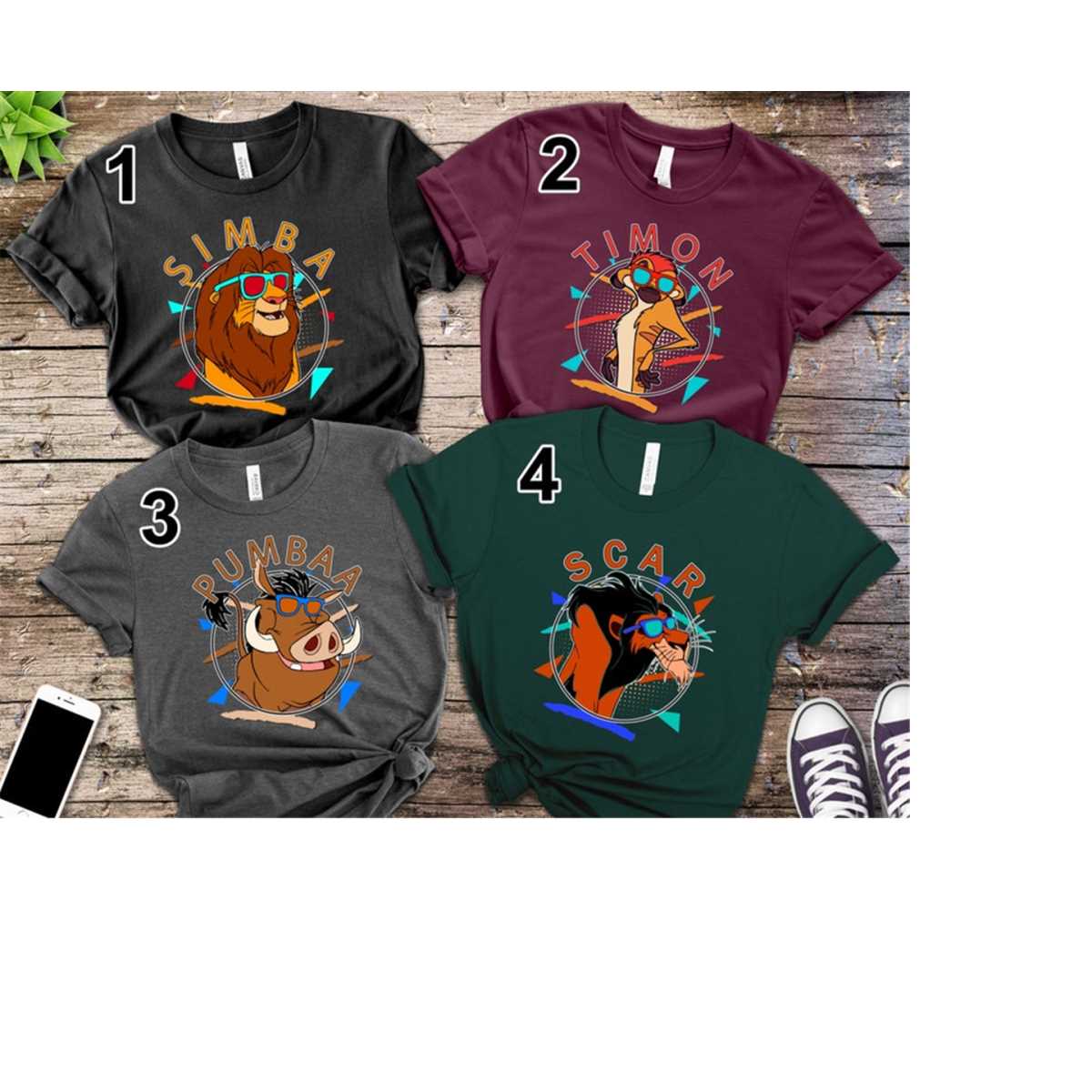 Disney Scar Simba Timon 90s Portrait TShirt, Disney Villains | Inspire ...