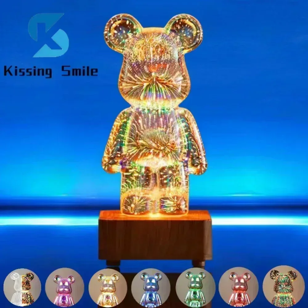 3D Bear Firework Night Light | USB Color Change Lamp | Inspire Uplift