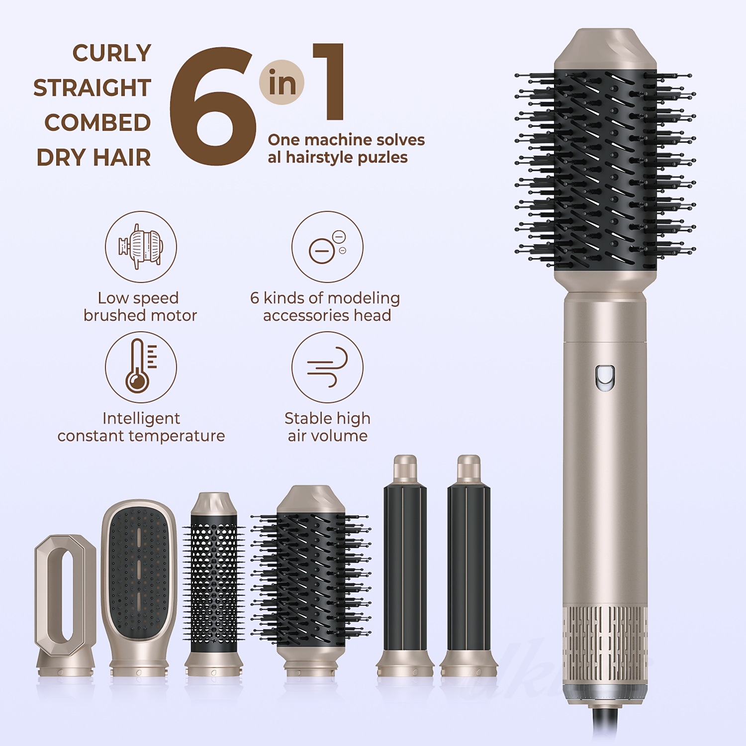 6 In1 Hair Dryer Hot Comb Set Multifunctional Styling Tool | Inspire Uplift