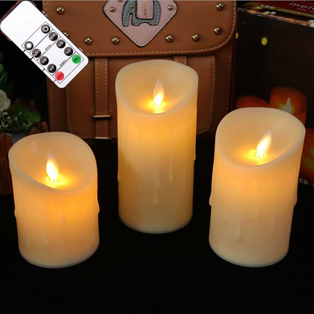 Remote Control Flameless Candles, Pack of 3 Realistic LED | Inspire Uplift