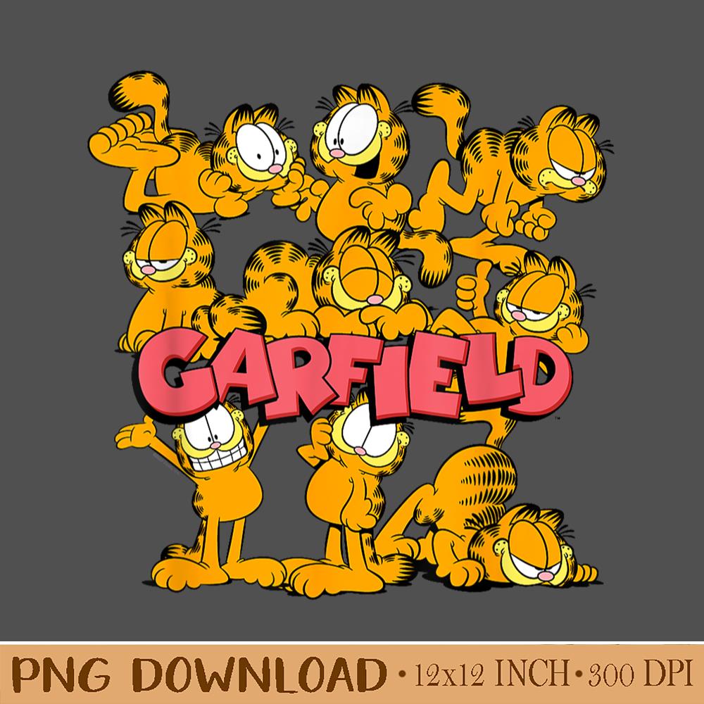 Garfield Multiple Poses Design PNG. Instant Download - Inspire Uplift