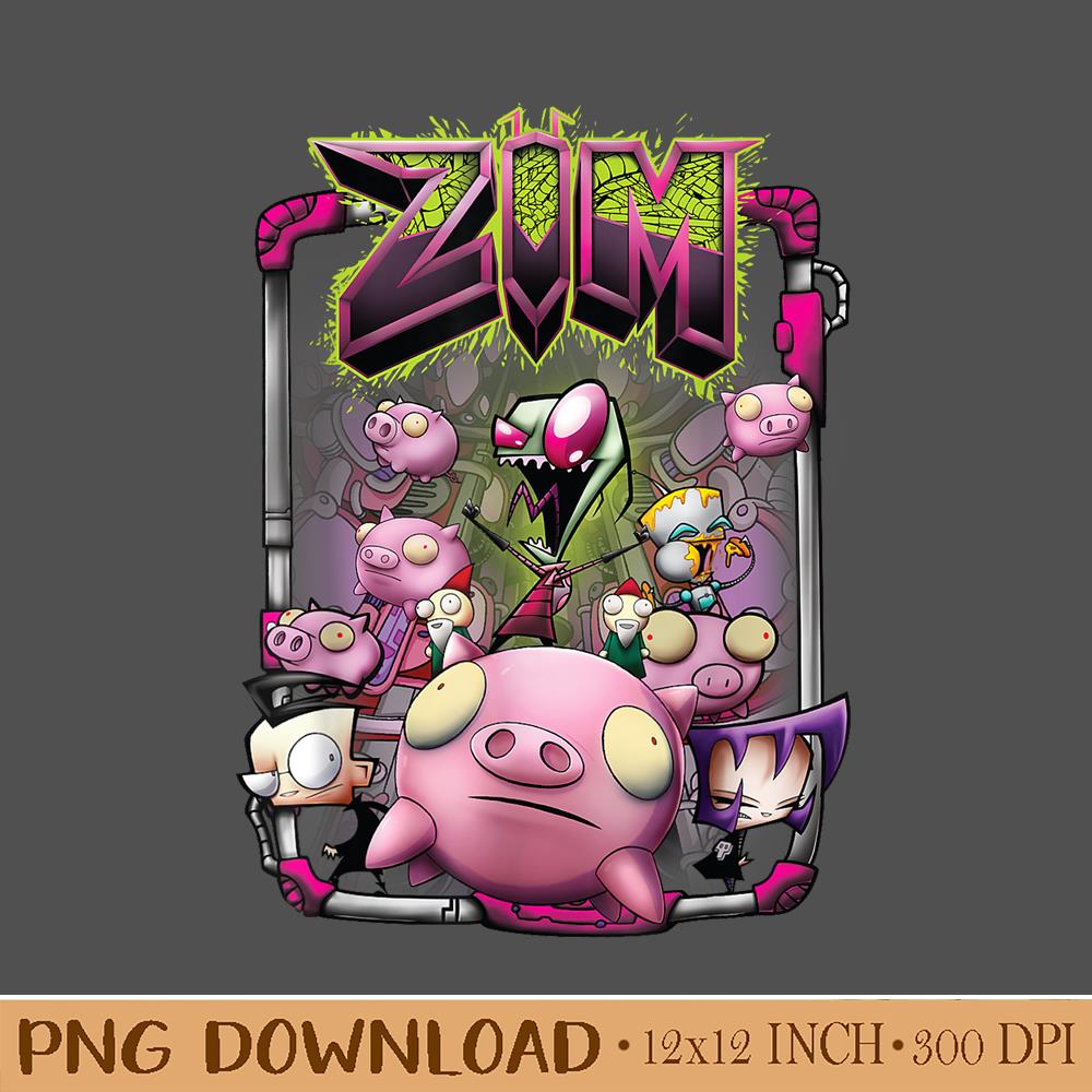Nickelodeon Invader Zim Rubber Piggy Army T Shirt Design PNG - Inspire ...