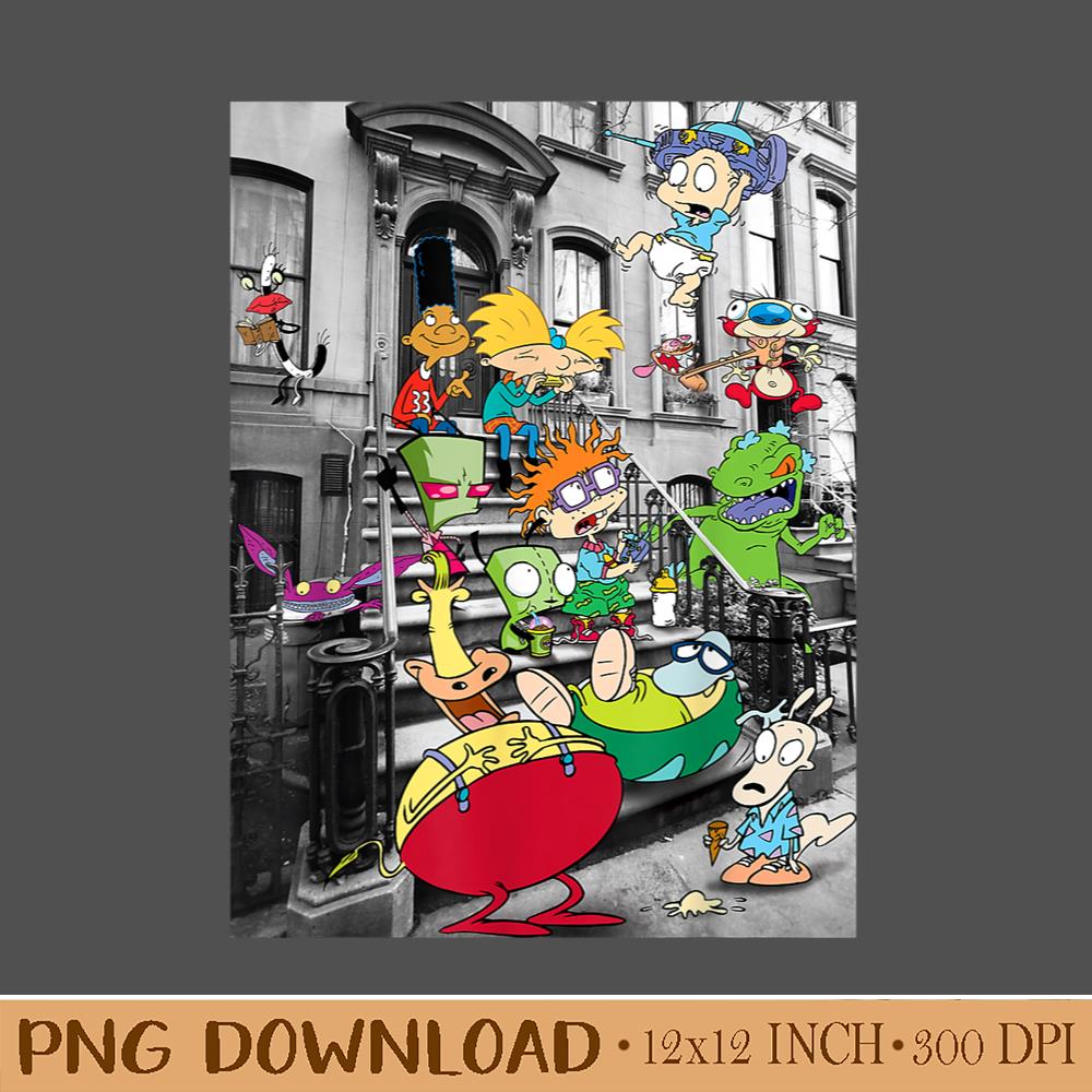 Nickelodeon Classic Nicktoons Hanging On Stoop Design PNG. I - Inspire ...